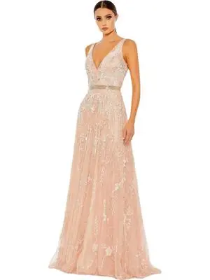 Mac Duggal Embellished Tulle Gown - Pink