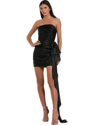 Mac Duggal Strapless Ruched Mini Dress - Black