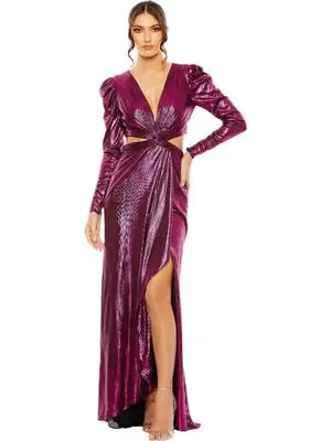 Mac Duggal Metallic Gown - Purple
