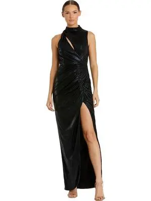 Mac Duggal High Neck Sleeveless Gown - Black