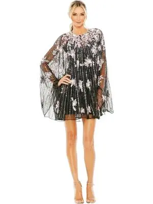 Mac Duggal Hand-embellished Trapeze Dress - Black