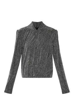 IRO PARIS Ysane Shimmer Top - Silver