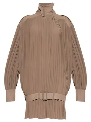 MAISON MARGIELA Pleated Mini Dress - Brown