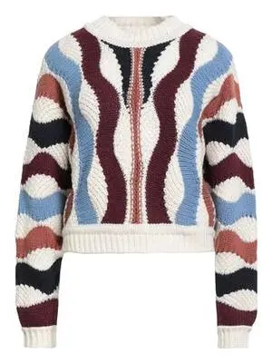 Ba&sh Intarsia-knit Crewneck Sweater - White