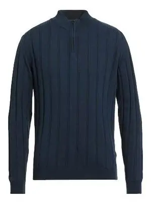 WOOL & CO Cotton Half-zip Knit Sweater - Blue