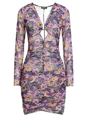 LIU •JO Floral-print Mini Bodycon Dress - Purple
