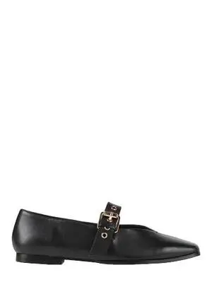 Christian Lacroix Burgundy Sheepskin Ballet Flats - Black