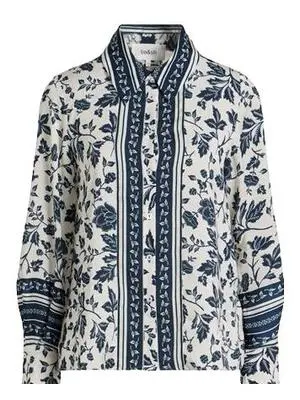 Ba&sh Satin Floral-print Shirt - Blue