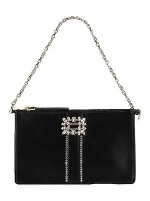 ROGER VIVIER Handbag In Calfskin With Appliqués And Crystals - Black