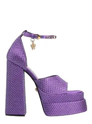 Versace Sandals With Crystals - Purple