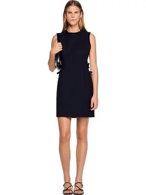 Sandro Sleeveless Mini Dress With Cutouts - Black