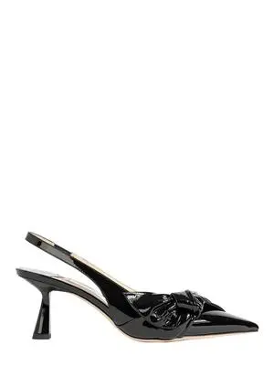 JIMMY CHOO Elinor 65 Patent-leather Slingback Pumps With Bow Detailing - Black