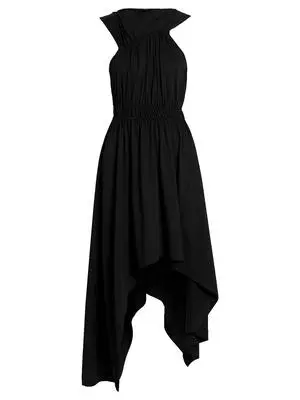 Alexander McQueen Asymmetric Cotton-jersey Maxi Dress - Black