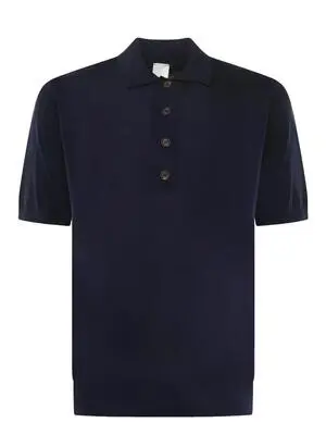 Eleventy Buttoned Polo Knitwear - Blue