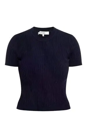 FRAME Ribbed Short-sleeve Sweater - Blue