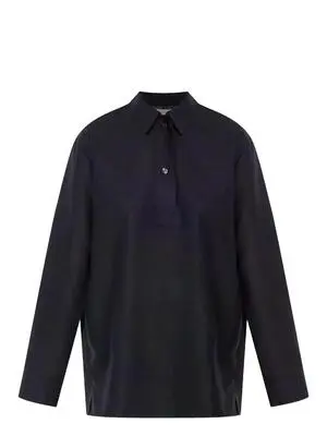 Studio Nicholson Pinole Wool Polo Top - Black