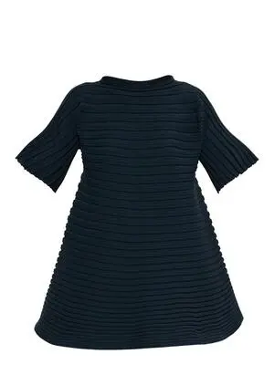 Issey Miyake Ribbed Top - Navy Blue