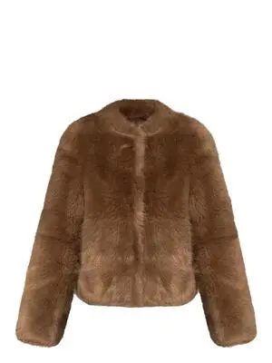 STAND STUDIO Halle Faux Fur Jacket - Brown