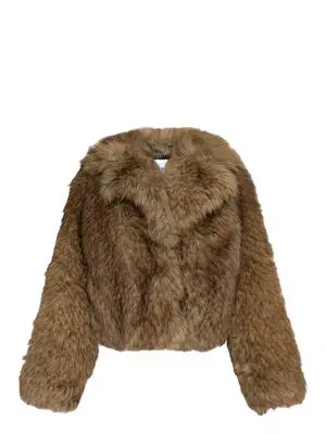 STAND STUDIO Samara Faux Fur Jacket - Brown