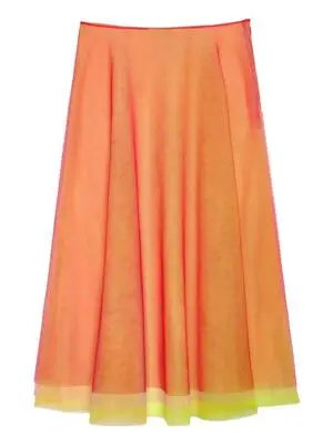 MSGM Layered Tulle Midi Skirt - Orange
