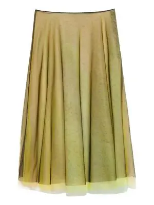 MSGM Layered Tulle Midi Skirt - Yellow