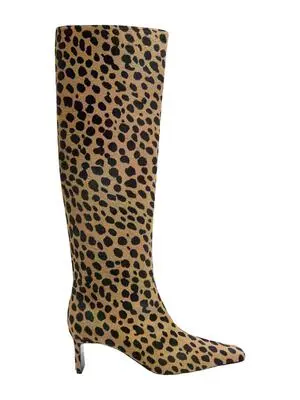 Khaite 55mm Ona Animal-print Boots - Neutrals