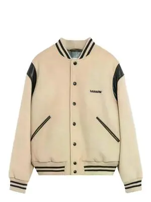 BARROW Varsity Teddy-appliqué Bomber Jacket - Neutrals