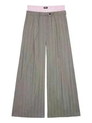 MSGM Pinstripe-pattern Layered Trousers - Grey