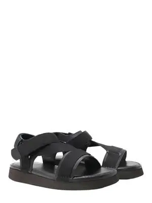 Giorgio Armani Touch-strap Leather Sandals - Black