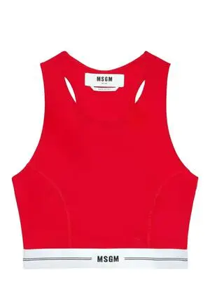 MSGM Racerback Logo-band Tank Top - Red