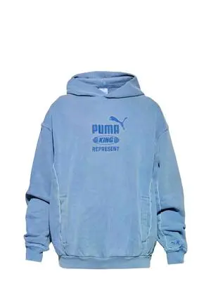 PUMA Logo-embroidered Hooded Sweater - Blue