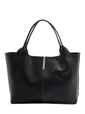 TOD'S Medium Leather Tote - Black