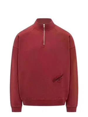 WILLY CHAVARRIA Bravo Quarter-zip Sweatshirt - Red