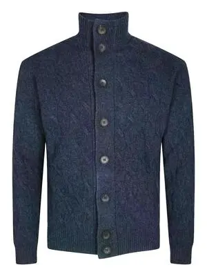 FILIPPO DE LAURENTIIS Cable-knit Buttoned Cardigan - Blue