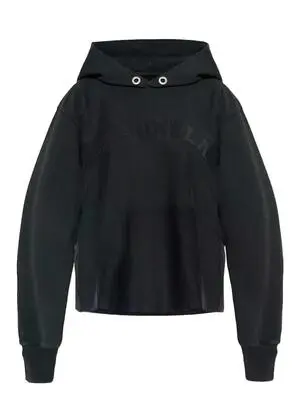 MAISON MARGIELA Logo-embroidered Hoodie - Black
