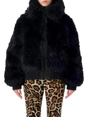 Goldbergh Faux-fur Hooded Coat - Black