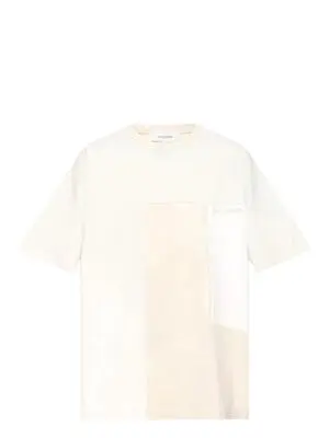 GOLDEN GOOSE Colour-block Logo-detail T-shirt - Neutrals