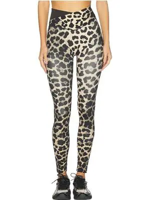 P.E Nation Wander Full Length Legging In Brown - Leopard Print & Smokestone