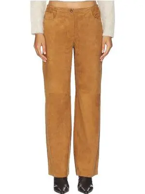 LA LIGNE Suede Jenny Pant - Tobacco