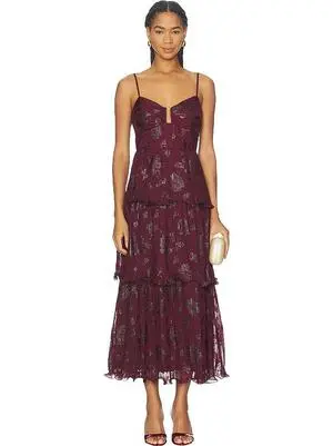 Astr The Label Lupin Dress - Wine Floral Print