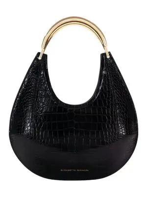 Elisabetta Franchi Medium Crocodile-embossed Shoulder Bag - 110 Nero
