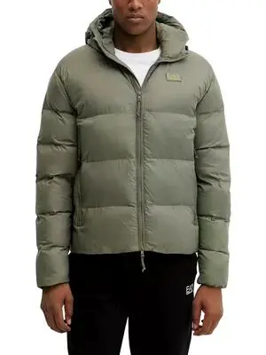 Emporio Armani Logo-patch Hooded Jacket - Green