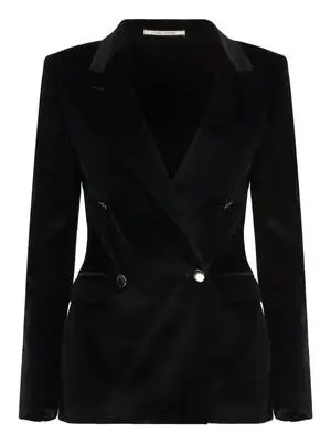 Tagliatore Double-breasted Velvet Jacket - Black