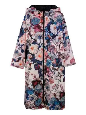 SITTINGSUITS Floral-Print Hooded Coat
