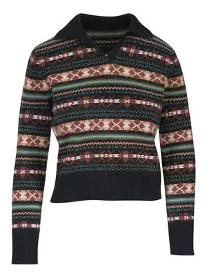 VINCE Collared Patterned Sweater