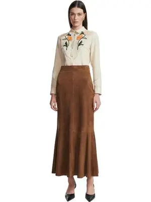 Lela Rose Suede Tulip Skirt - Multicolor