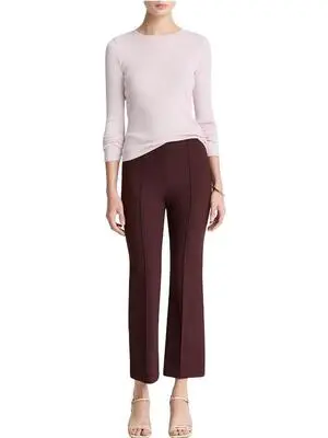 Vince Mid-rise Pintuck Crop Flare Pant - Burgundy