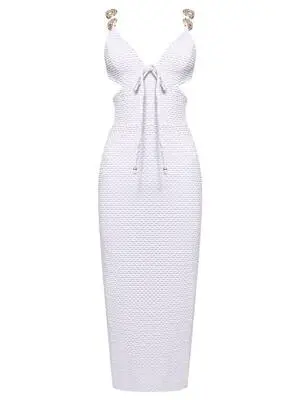 PatBO Gavea Mesh Cut-Out Midi Dress White