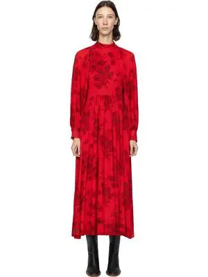 Sea Cornelia Long Sleeve Midi Dress - Red