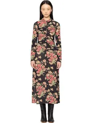 Sea Cornelia Floral Print Midi Dress - Black